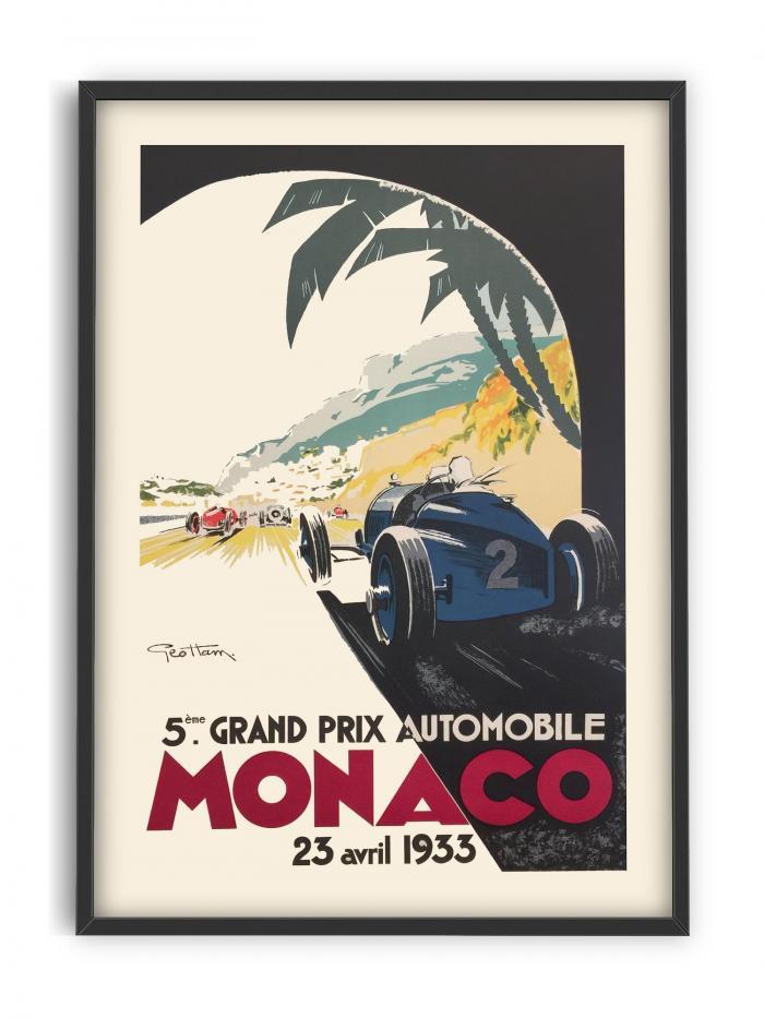 Monaco F1 Grand Prix Retro Print 50cm x 70cm – Ajouter