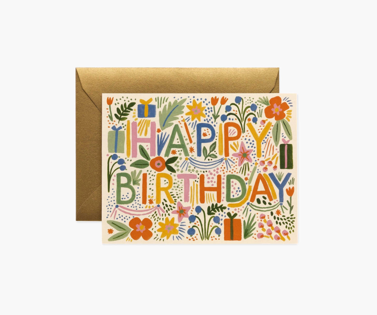 Fiesta Happy Birthday Colourful Floral Greeting Gift Card – Ajouter