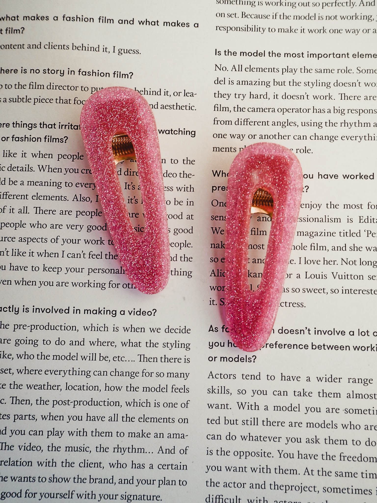 Steph Pink Glitter Fleck Hair Clip – Ajouter