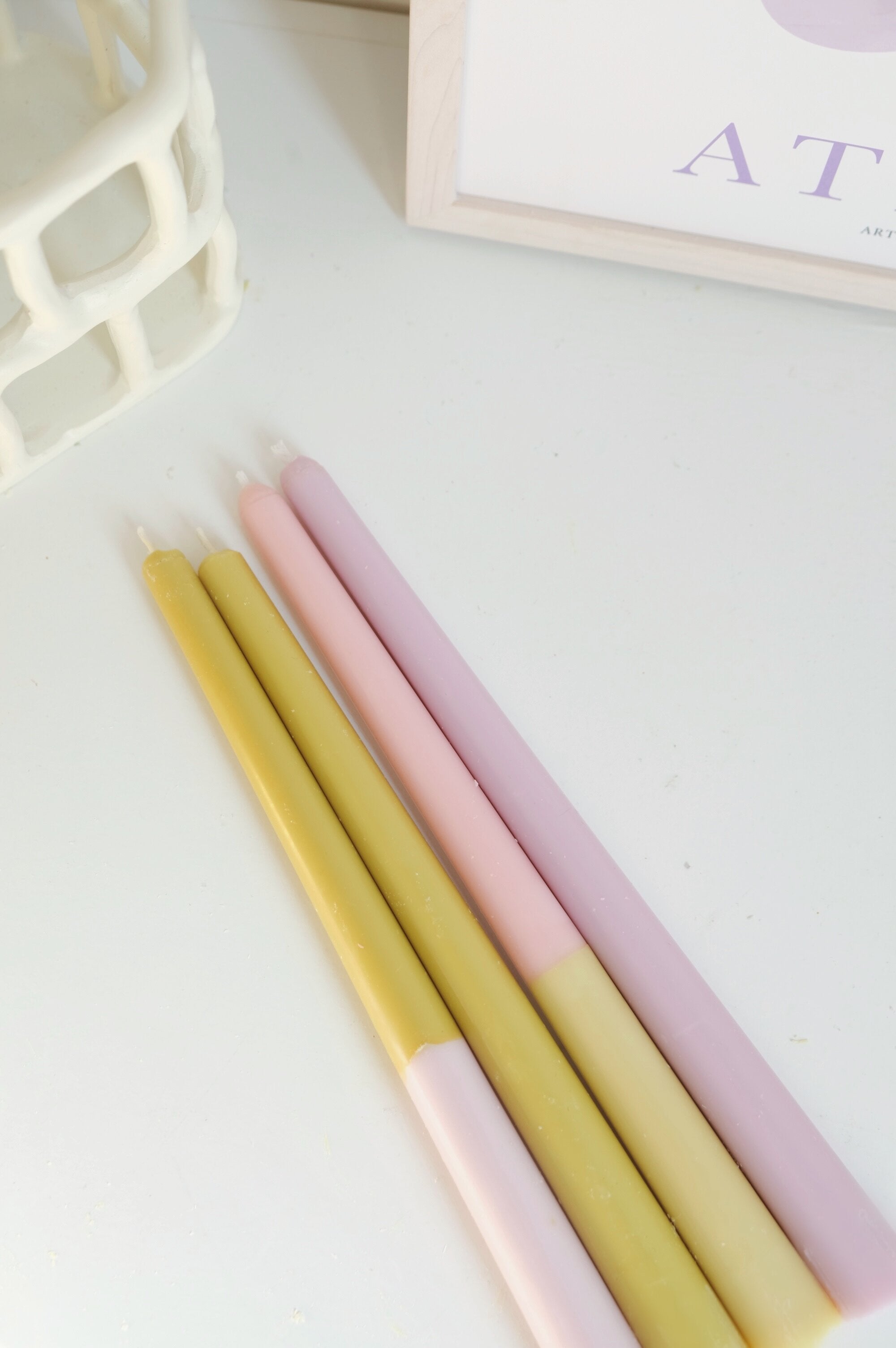 Two-Tone Dipped Tapered Pillar Candles - pack of 2 – Ajouter